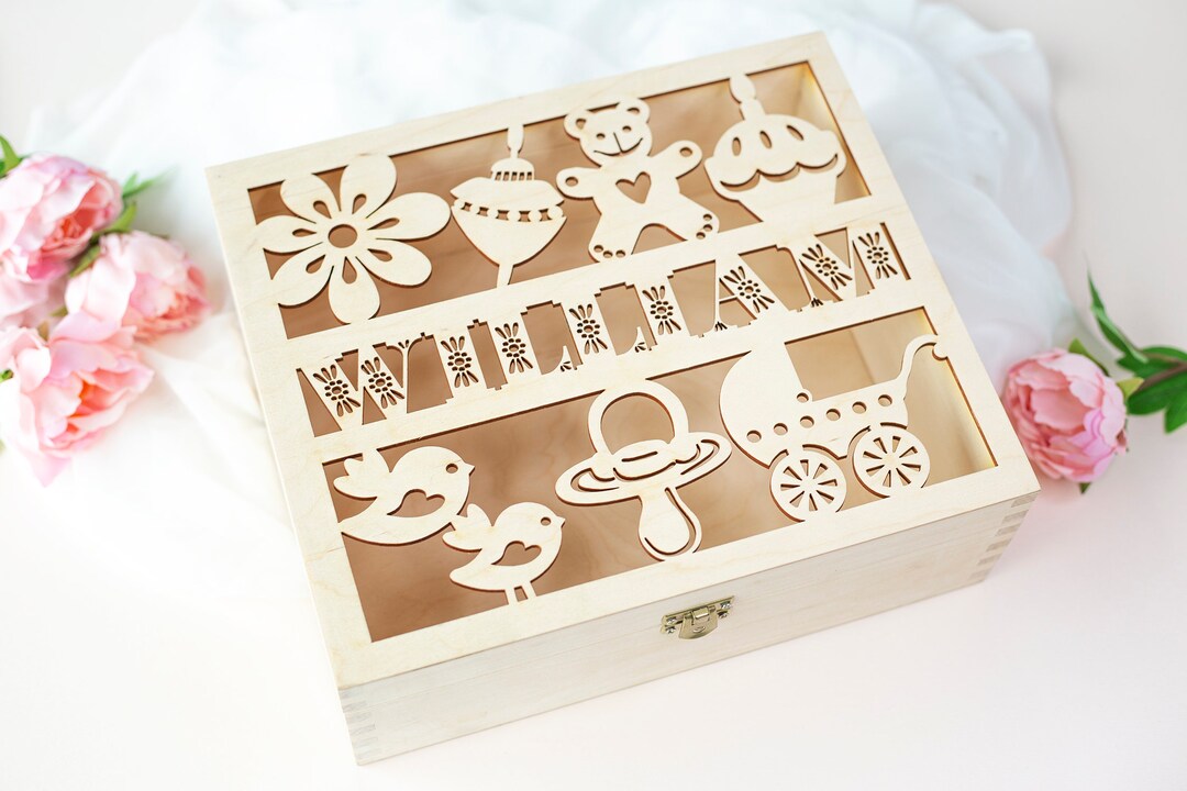 Personalized Keepsake Box Laser Cut Name Gift for a Child Baby Shower ...