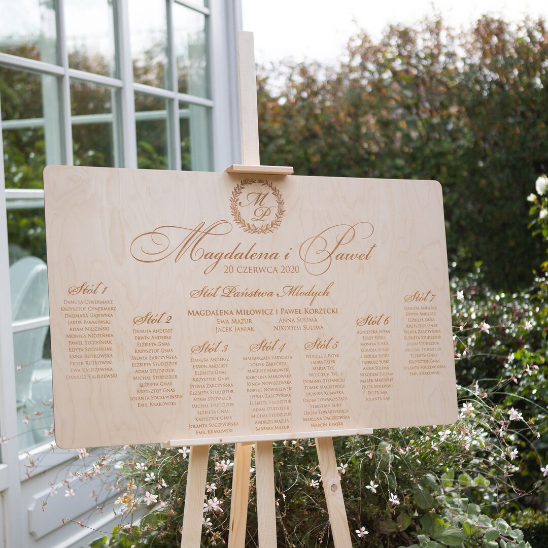 Wedding Table Plan Wooden 60x100! Alternative Rustic Sitting Plan ...