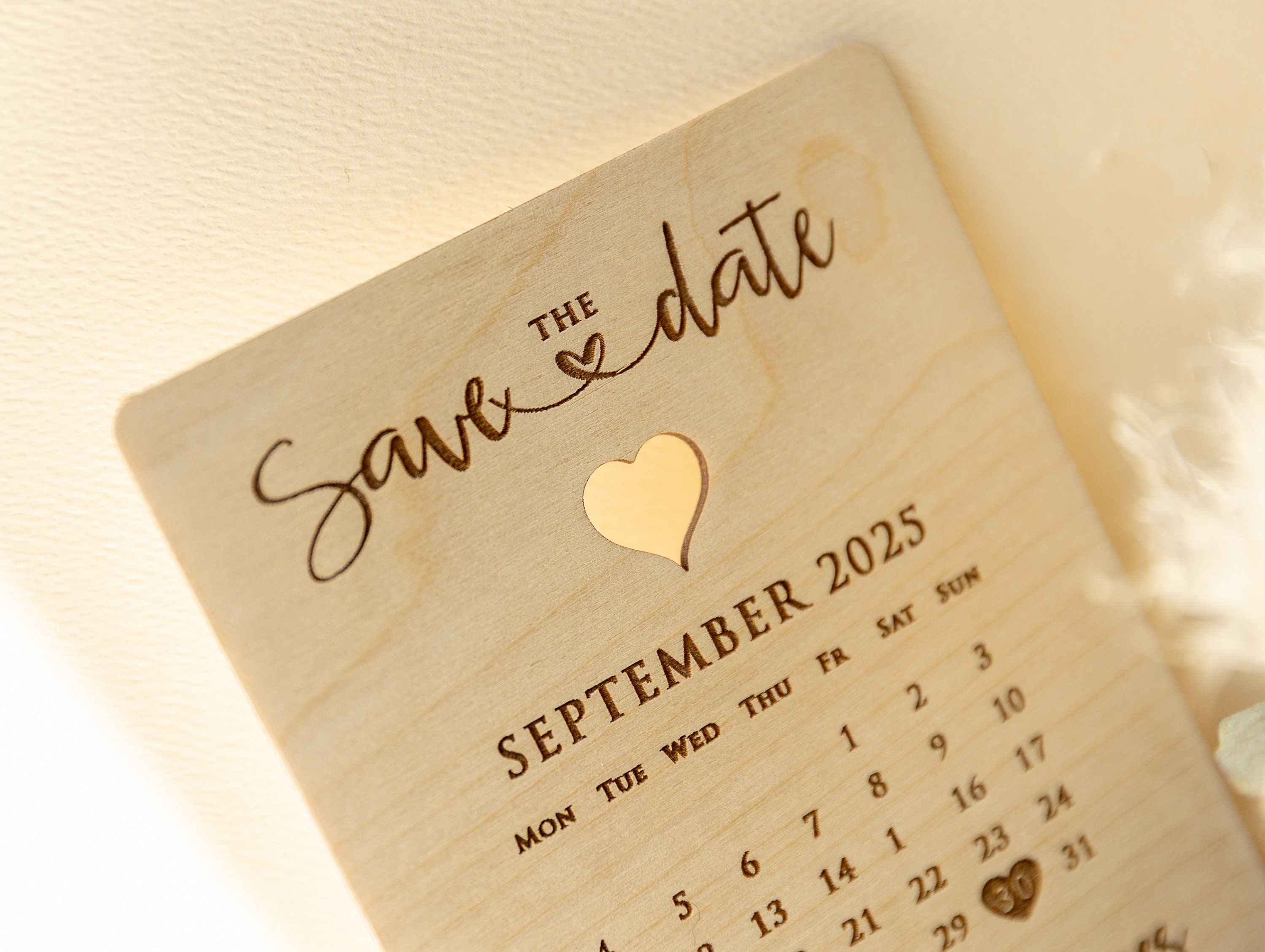 Wooden Save the Date Rustic Wedding Engraved Date Calendar - Etsy