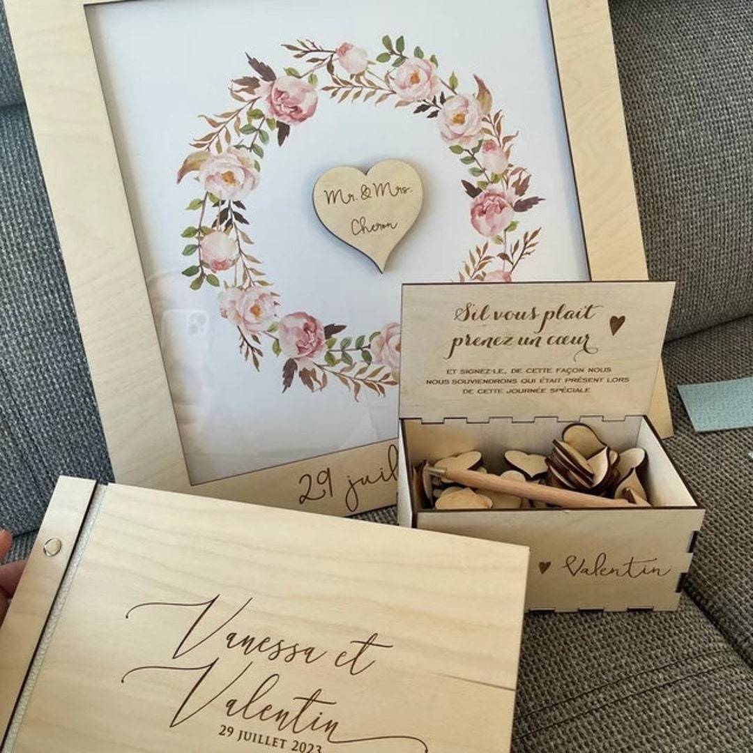 Personalized Guest Book Wooden Frame Alternative Guest Book Birthday ...