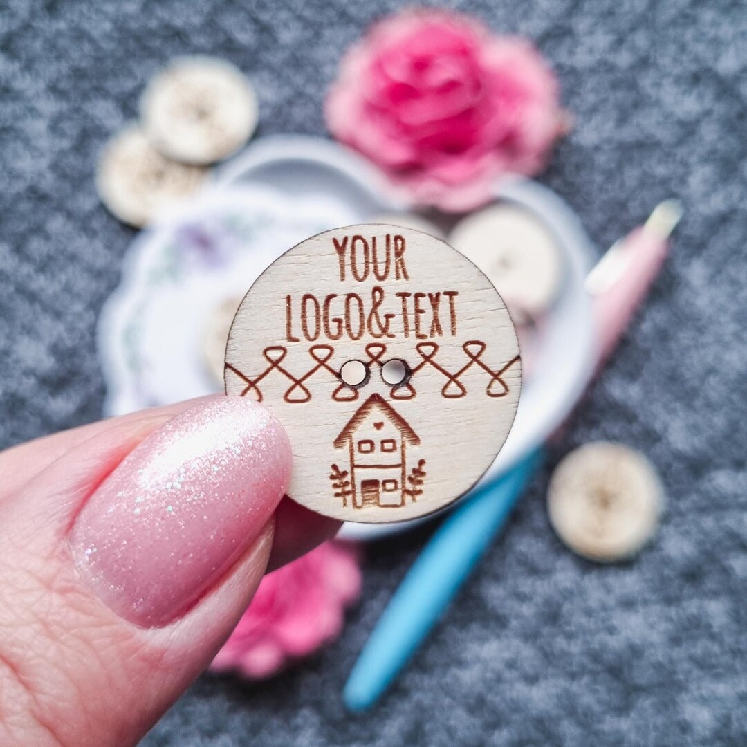 Wooden Buttons With Your Logo and Text | Personalized Buttons With ...