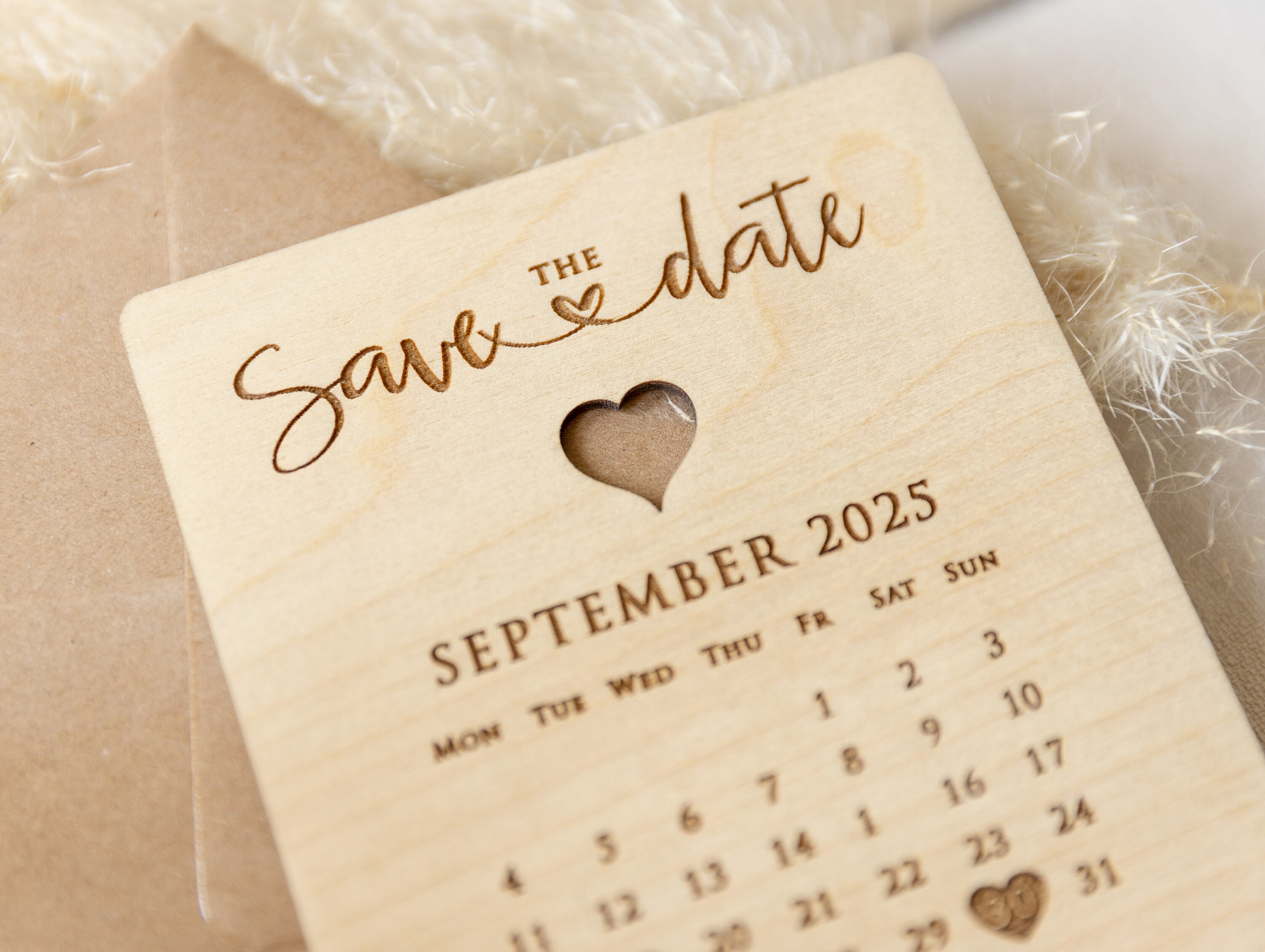 Wooden Save the Date Rustic Wedding Engraved Date Calendar - Etsy