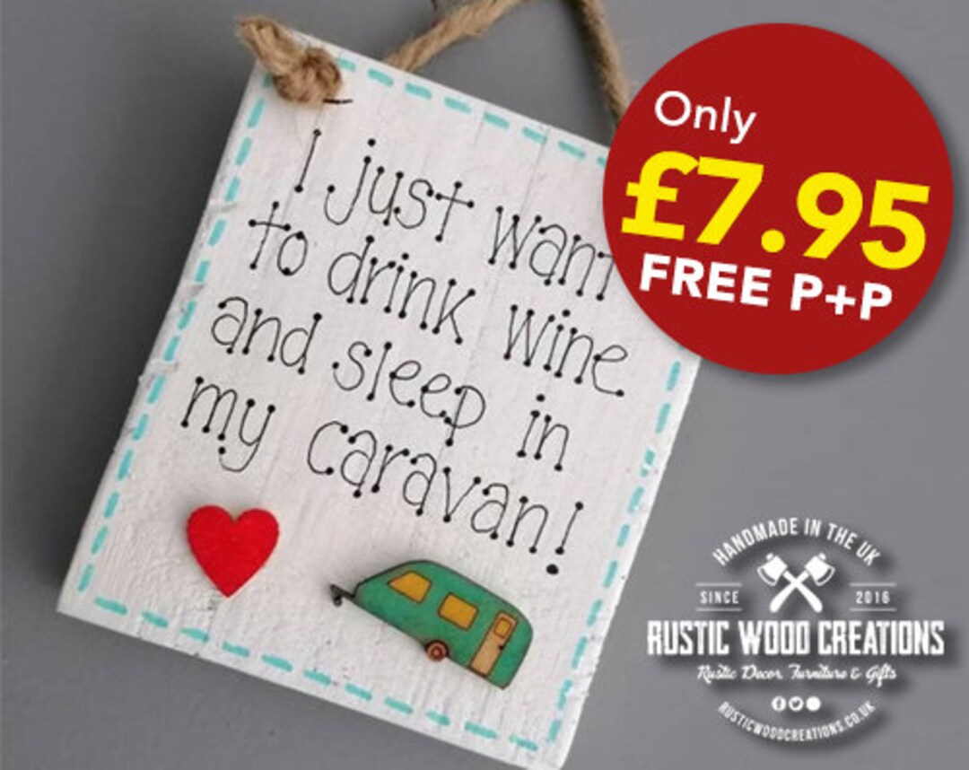 Handmade Wooden Hanging Caravan Sign - Etsy