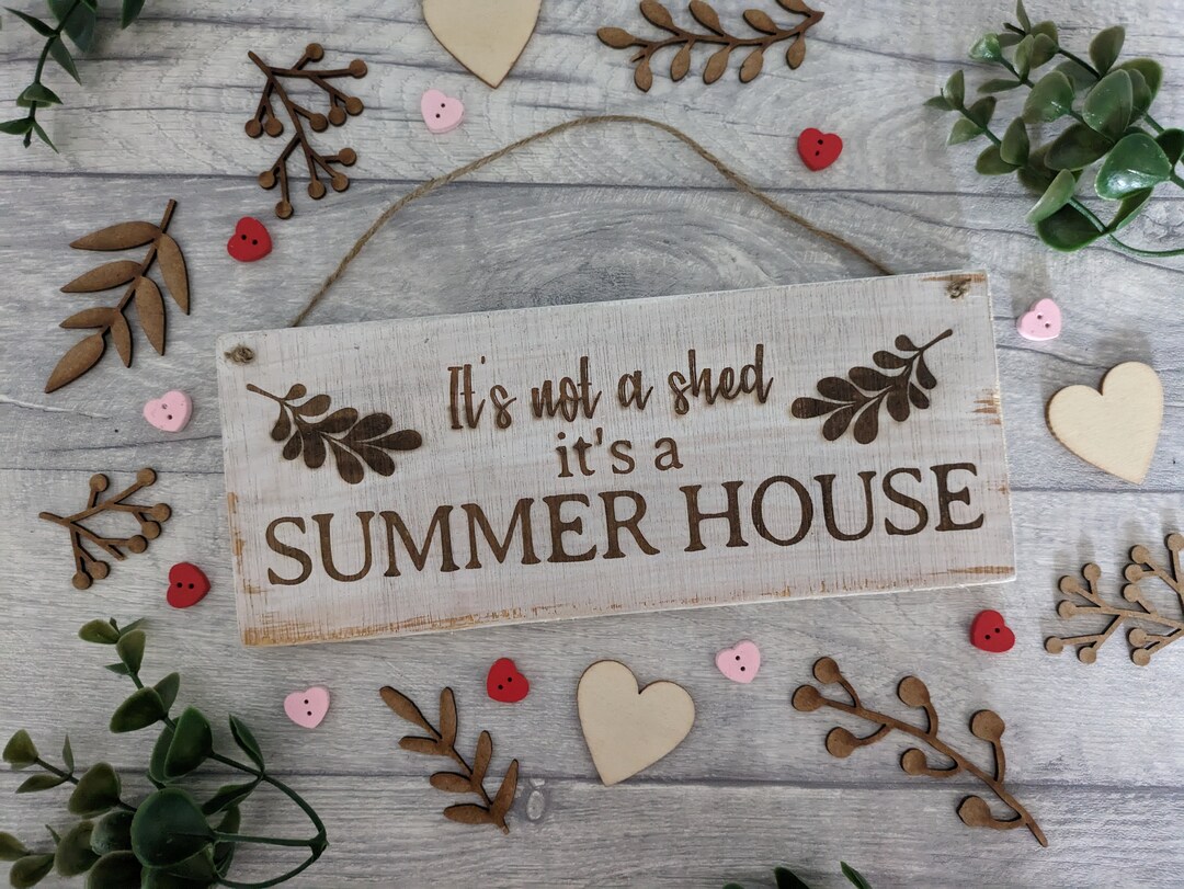 Rustic Wooden Summer House Sign: Laser Engraved Wooden Decor - Not a ...
