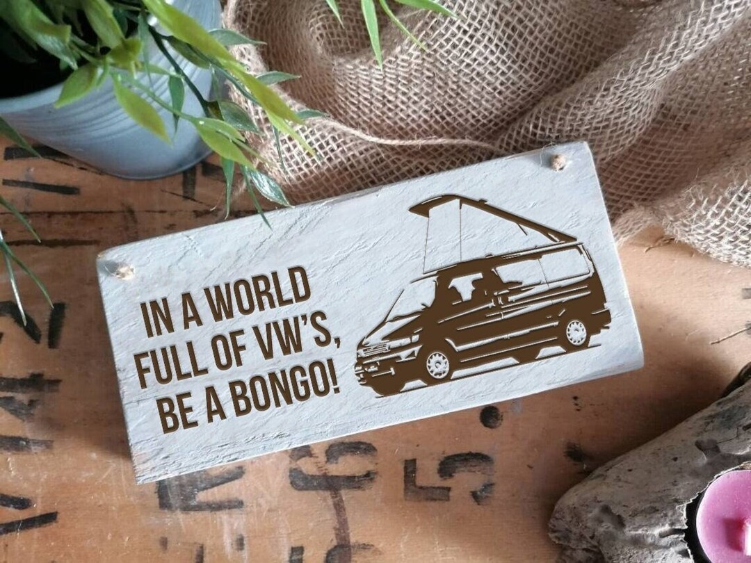 Handmade Rustic Wooden Mazda Bongo Friendee Campervan Sign - Laser ...