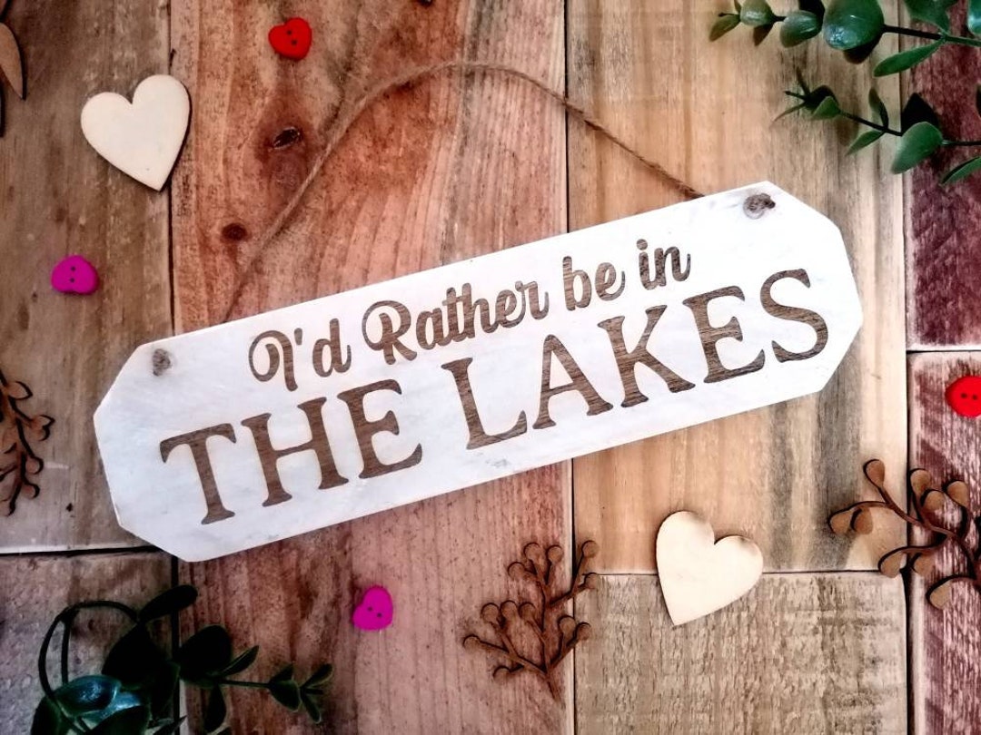 Handmade Rustic Wooden Lake District Sign: Engraved Home Decor - Etsy