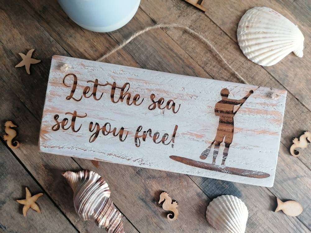 Handmade Rustic Wooden Stand up Paddleboard Sign Laser | Etsy