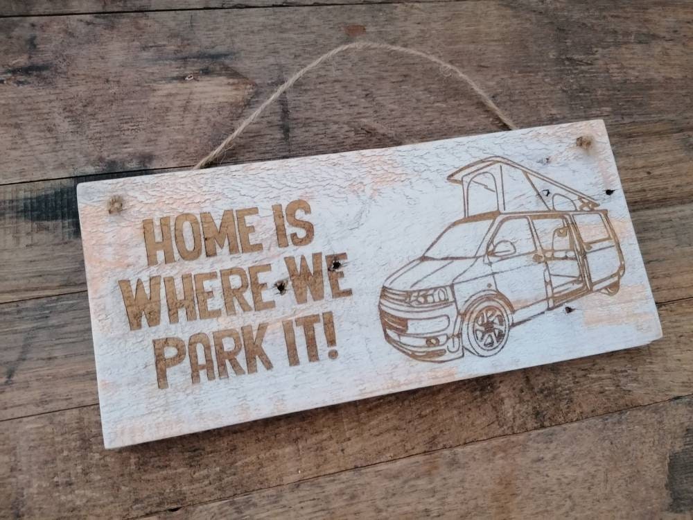 Handmade Rustic Wooden Laser Engraved VW T5 Camper Sign | Etsy