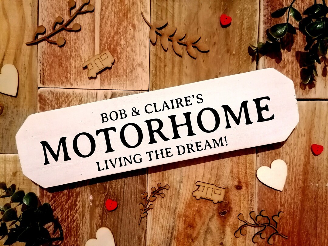 Handmade Wooden Motorhome Campervan Sign - Street Sign Style ...