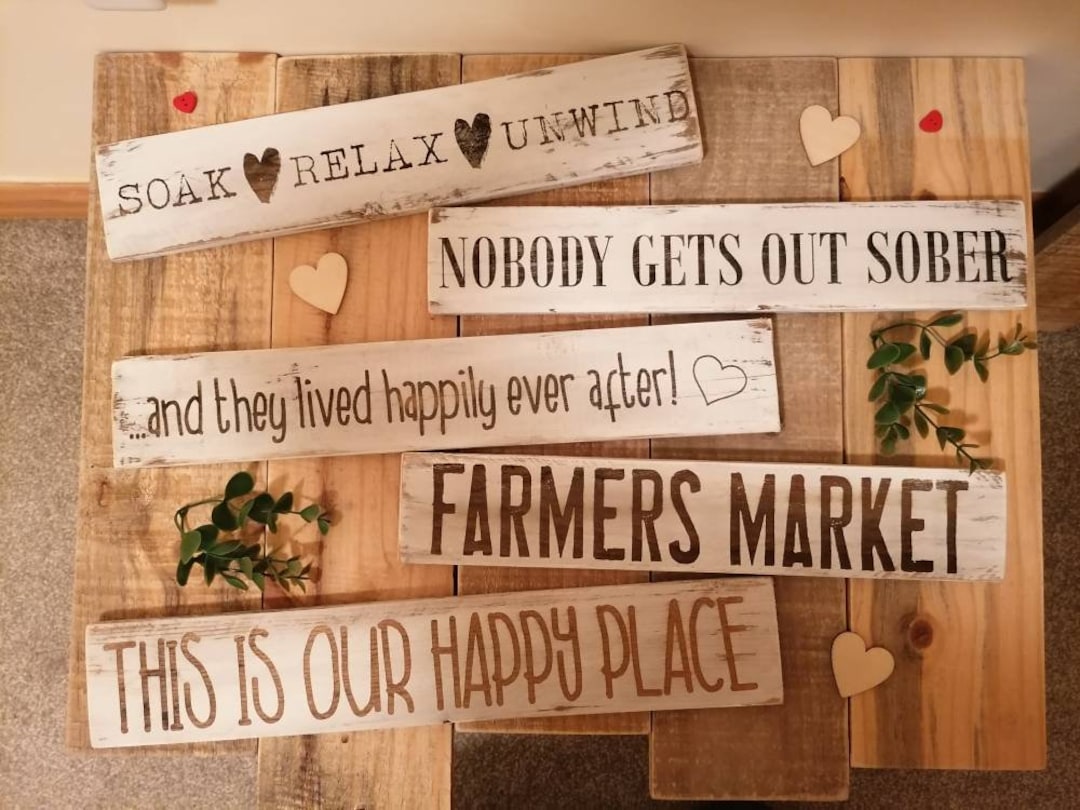 Handmade Rustic Wooden Sign: Distressed Home Decor - Etsy