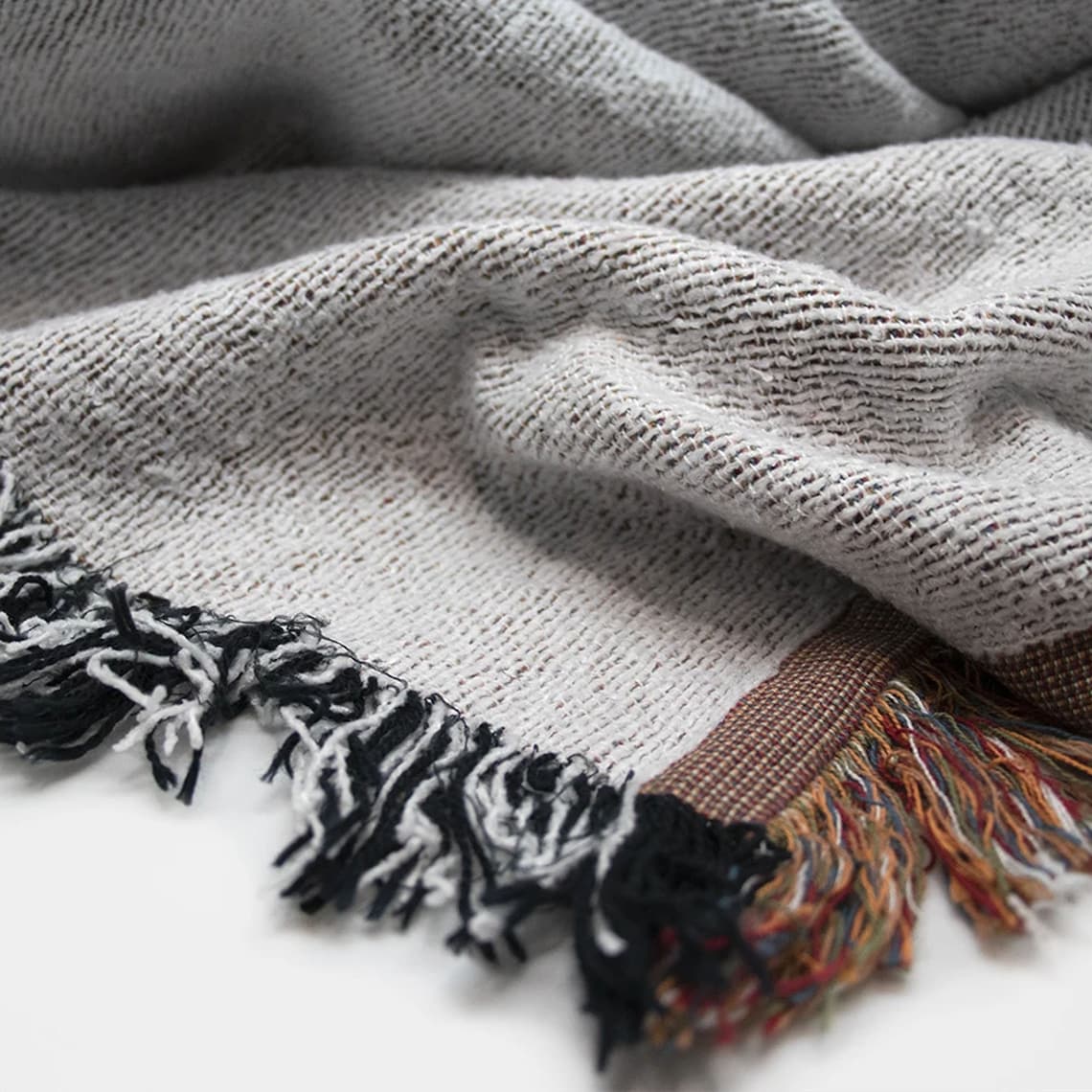 Large Bohemian Style Throw Blanket Neutral Cozy Blanket For | Etsy