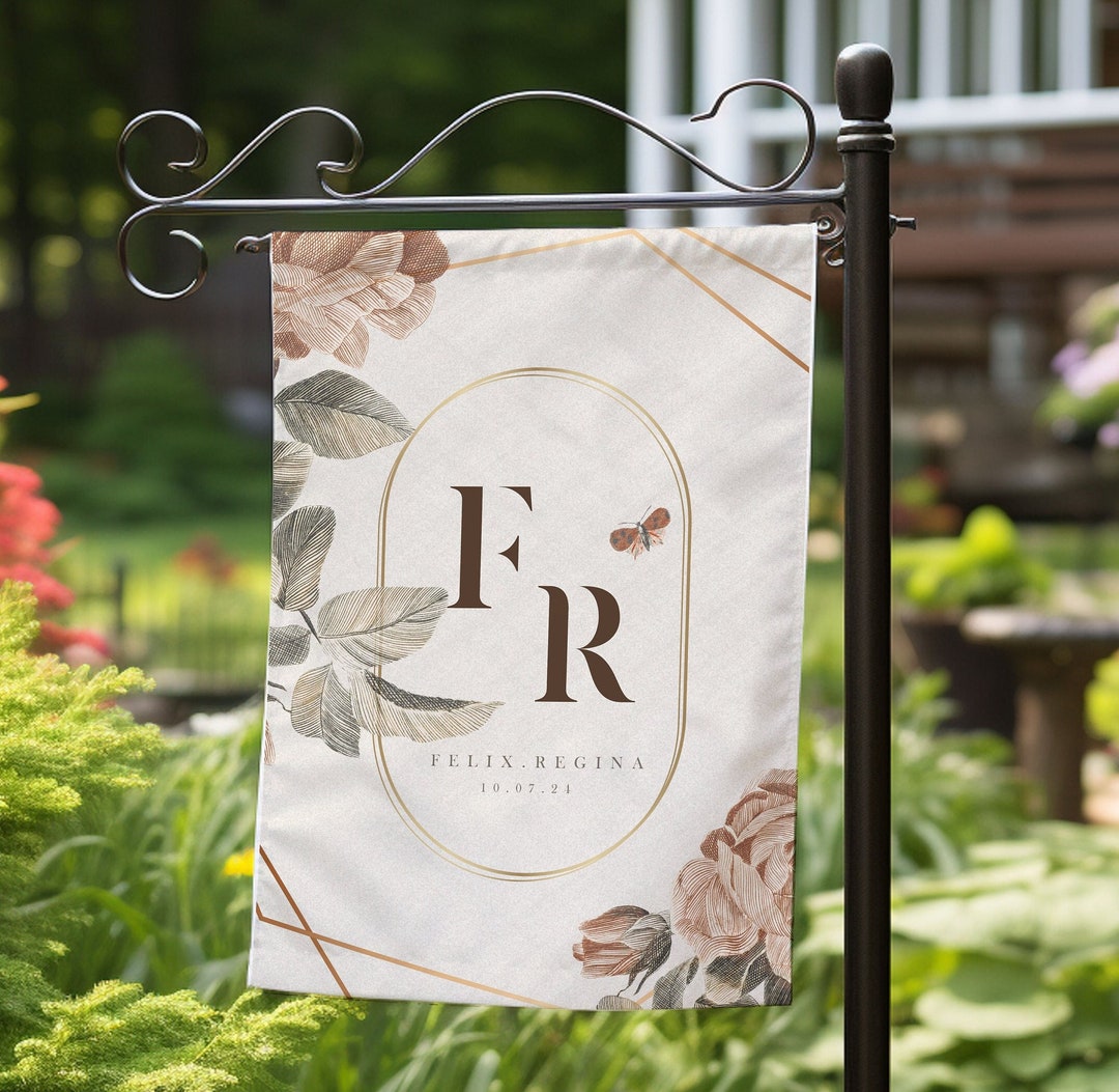 Fall Wedding Reception Welcome Sign - Garden Reception Flag - Custom ...