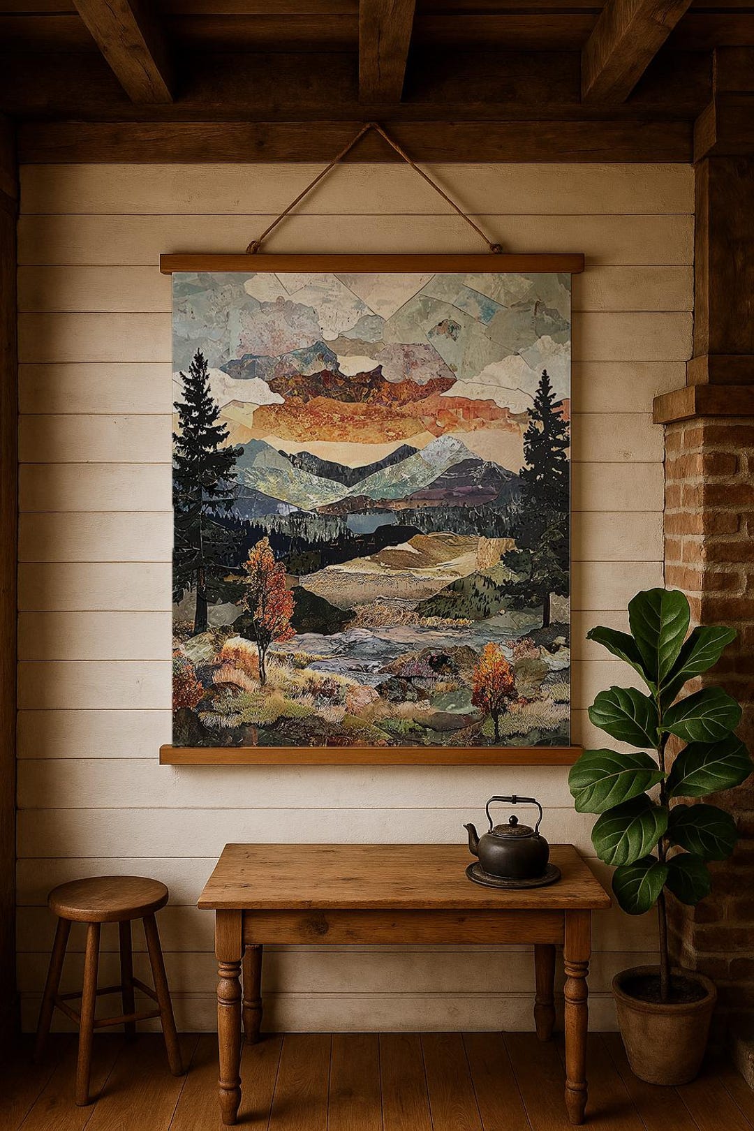 Fall Landscape Tapestry – Autumn Farmhouse Wall Hanging Rustic Home ...