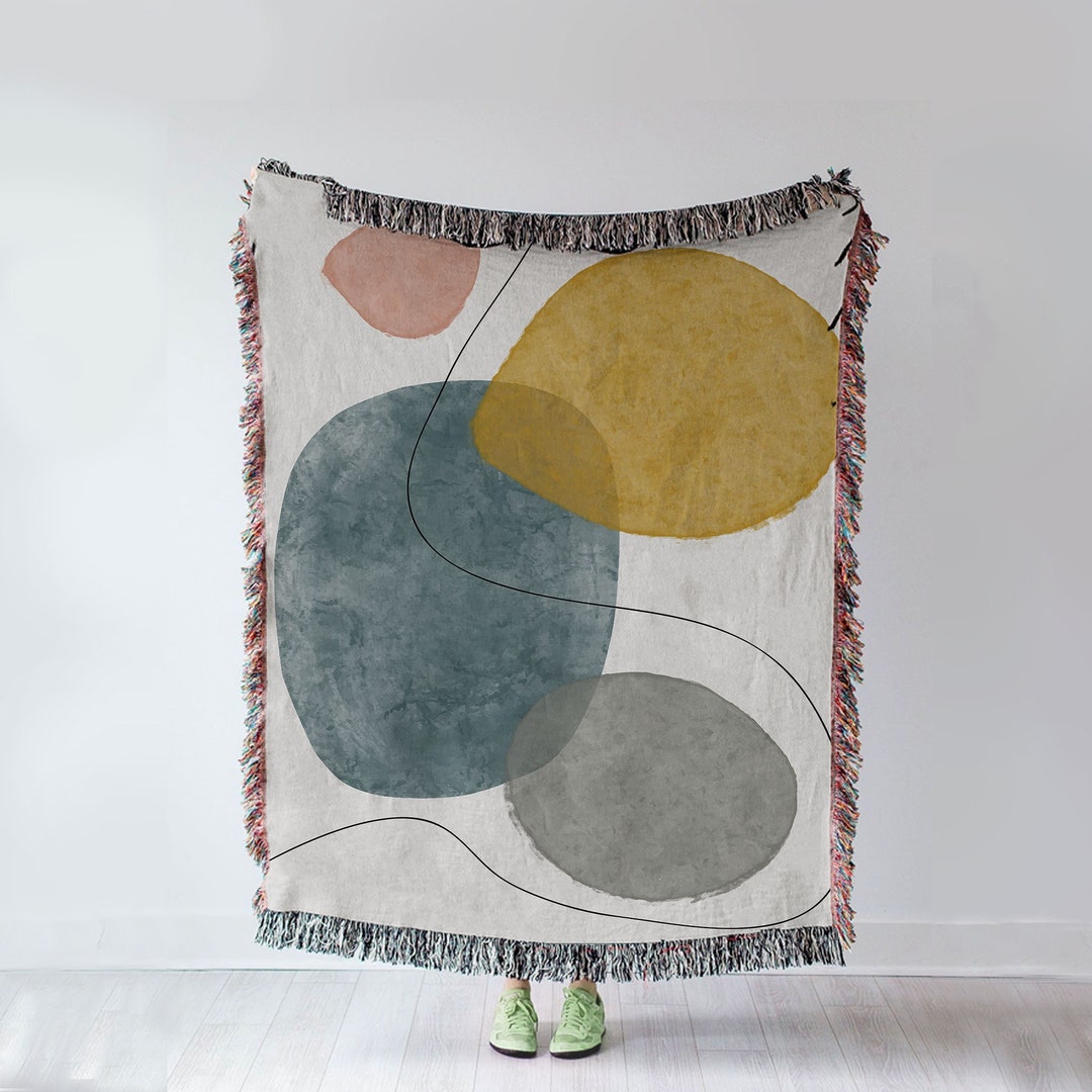 Large Cotton Woven Throw Blanket - Neutral Earth Tone Cozy Blanket for ...