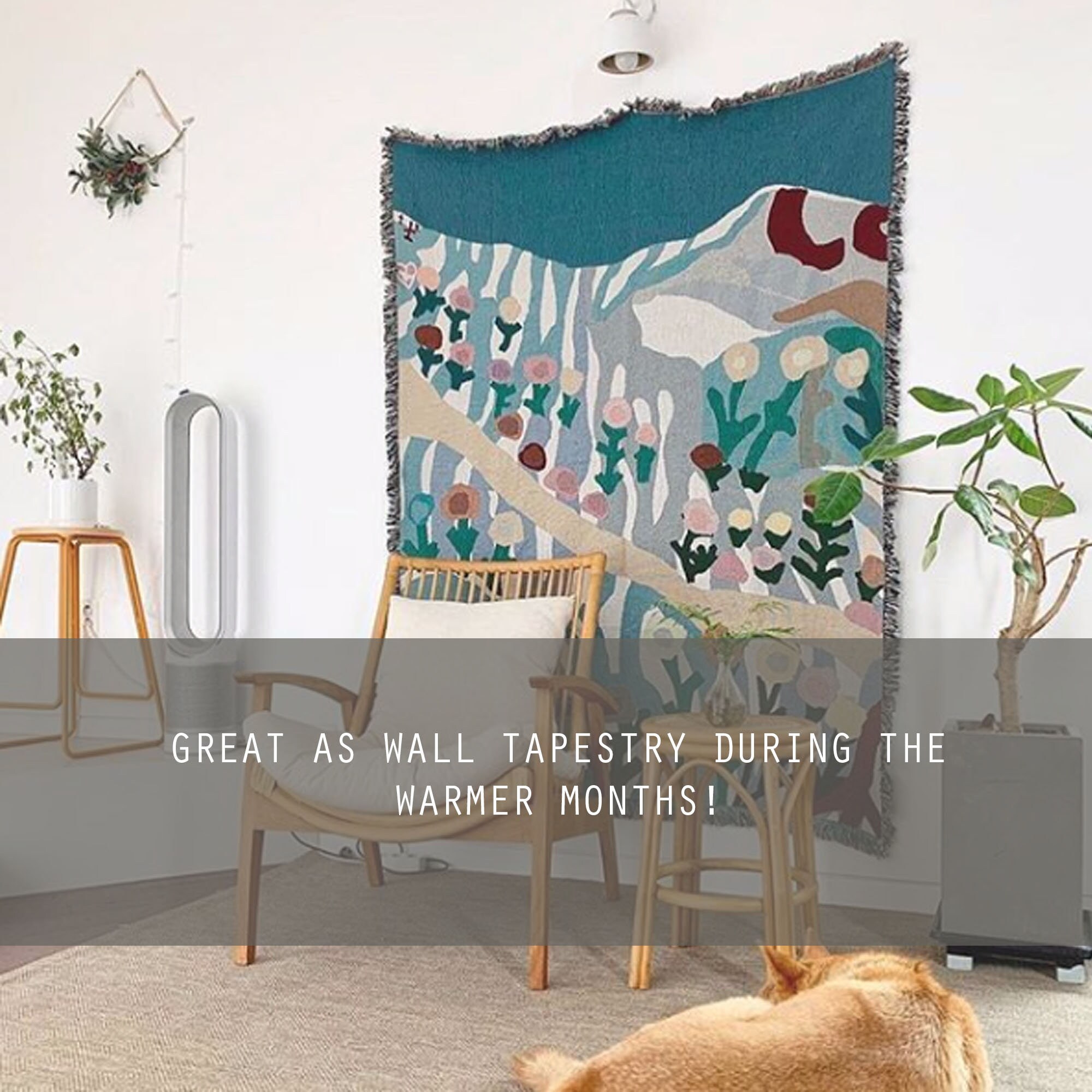 Large Bohemian Style Throw Blanket Neutral Cozy Blanket for - Etsy