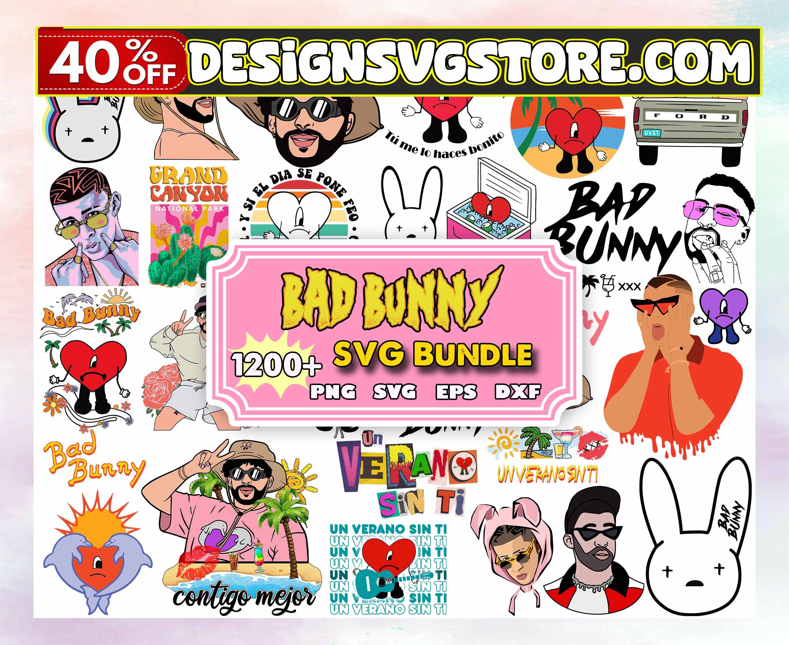 Bad Bunny SVG Bad Bunny PNG Files Bad Bunny Clipart Face - Etsy