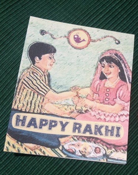 Handmade Paper Quilled Rakhi, Rakshabandhan Rakhi and Card Set, Rakhi ...