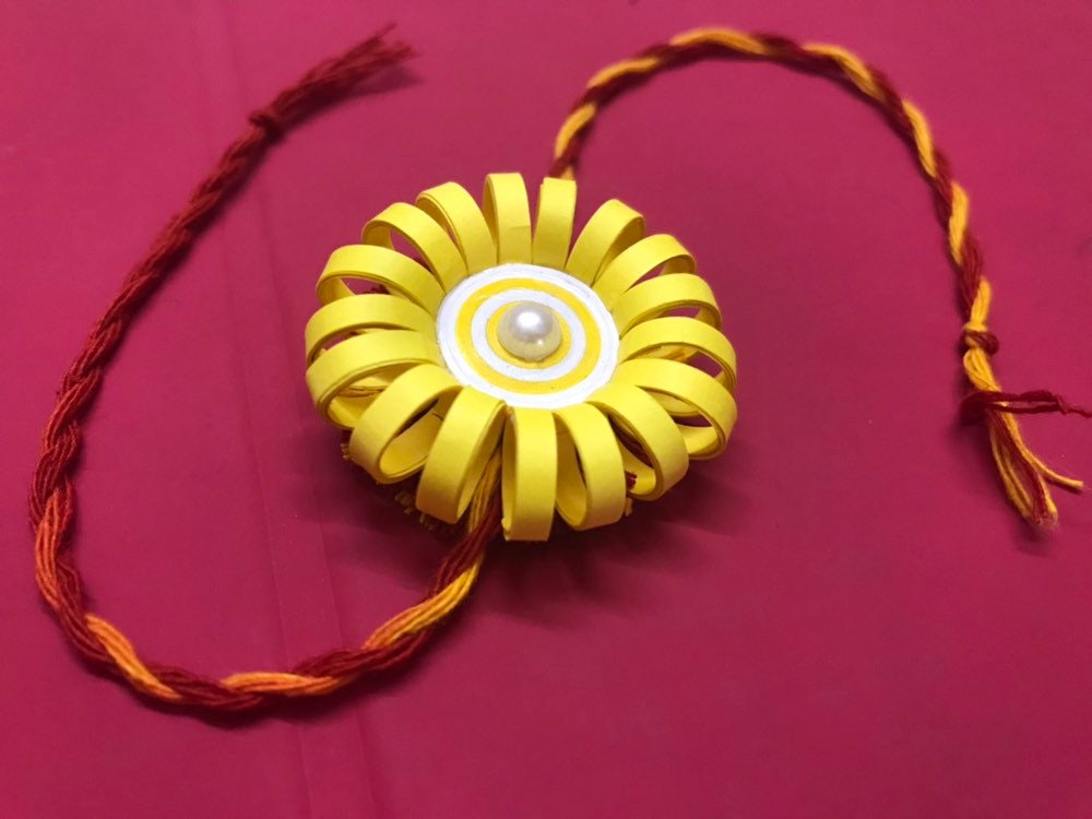 Handmade Paper Quilled Rakhi, Rakshabandhan Rakhi and Card Set, Rakhi ...