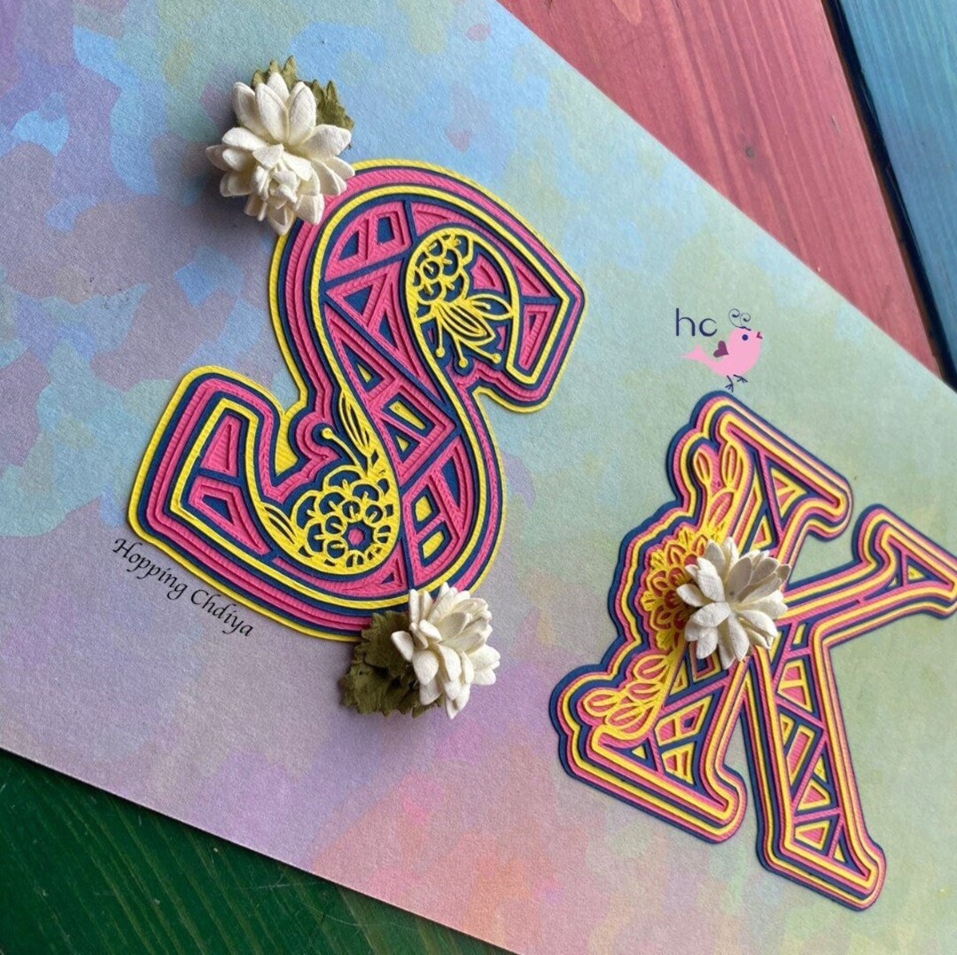 Personalised Bride Groom Initials Frame in Paper Cuts - Etsy