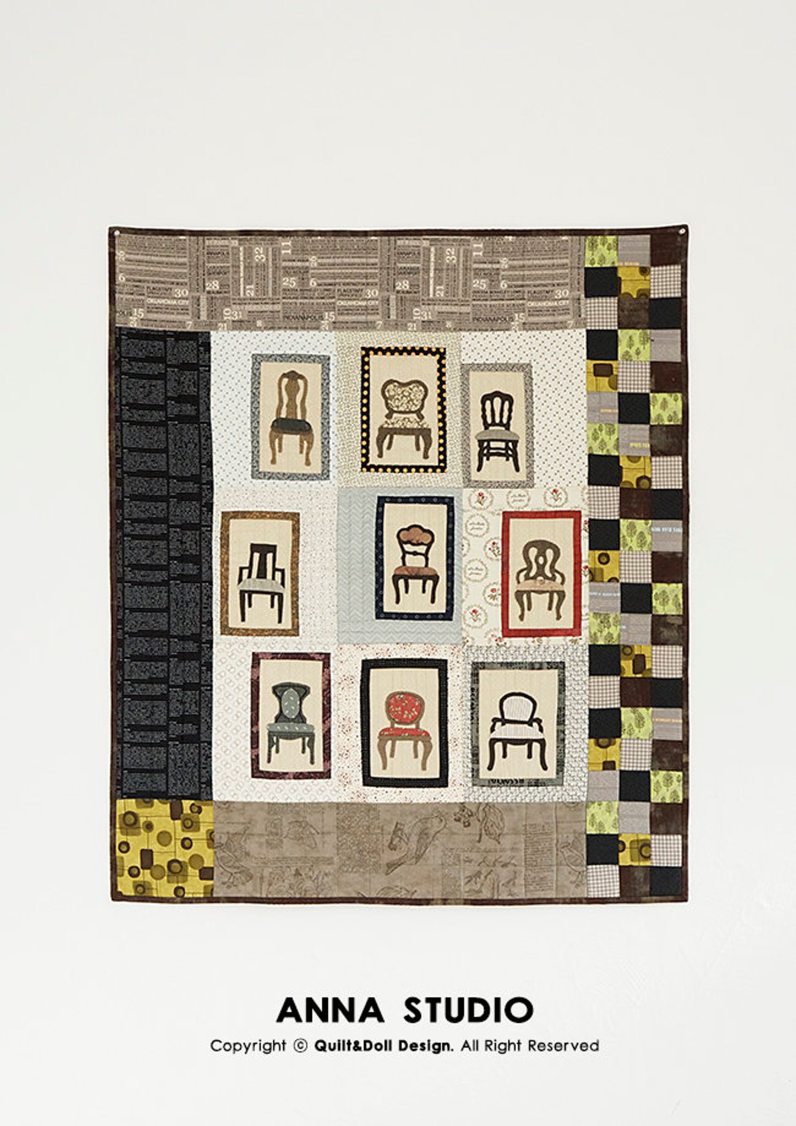 Chair Quilt. Hand Applique Quilt Pattern 36"x42" Designed by Anna ...