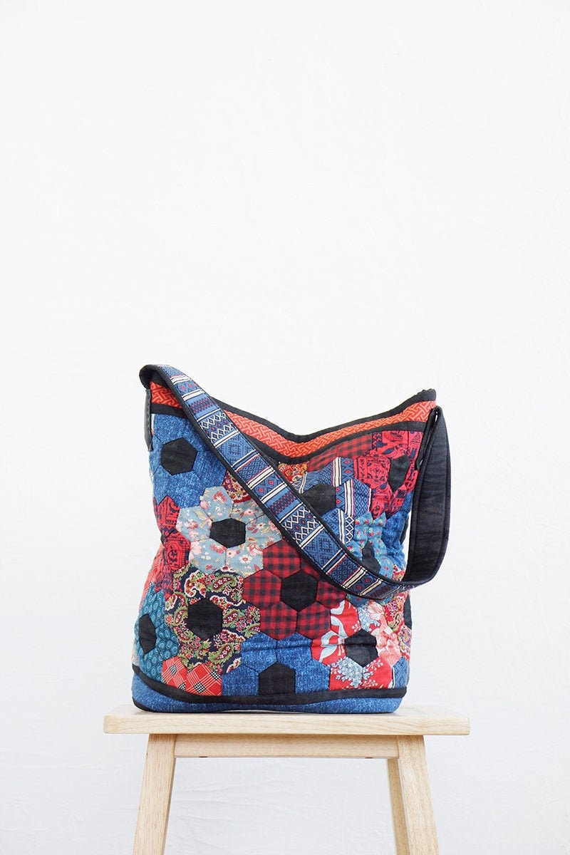 Bohemian Shoulder Bag [PDF File PATTERN]. Patchwork Bag. Designed by ...