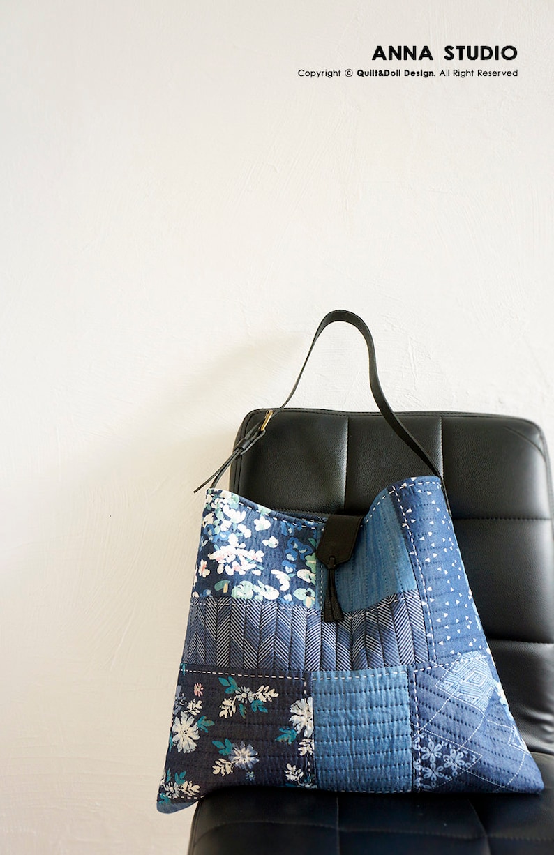 Denim Patchwork Hobo Bag. Quilt Pattern. [PDF File ] Designed by Anna ...