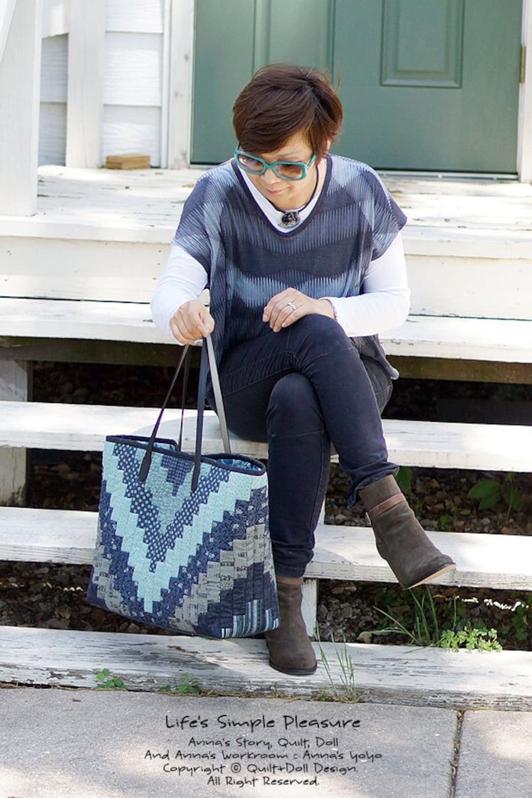 Indigo Patchwork Shopper Bag Sewing Pattern (PDF Download) - Etsy