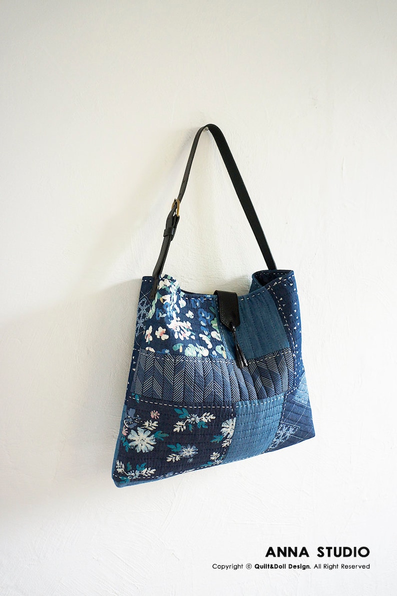 Denim Patchwork Hobo Bag. Quilt Pattern. [PDF File ] Designed by Anna ...