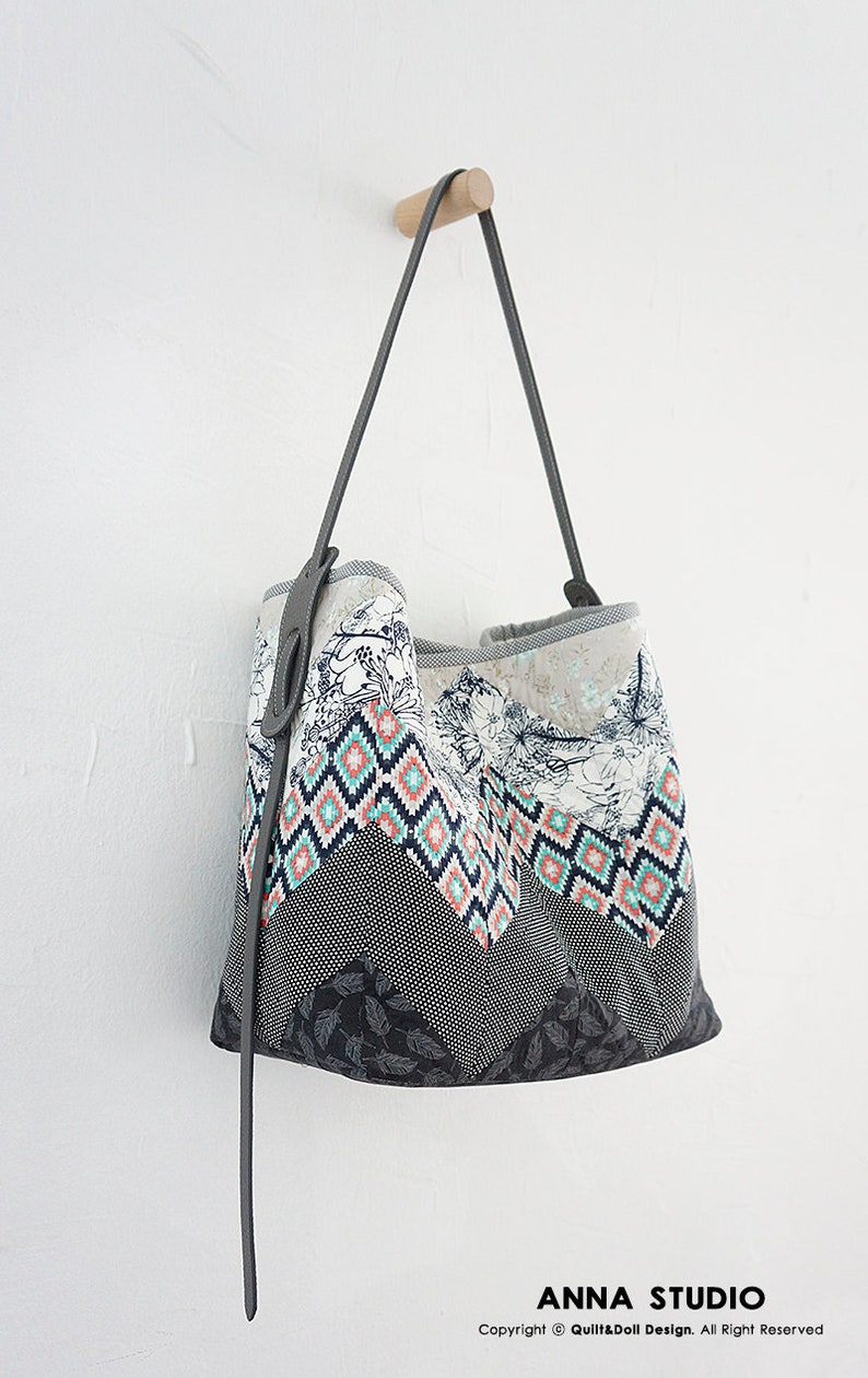 Summer Time Patchwork Shoulder Big Bag. [PDF File PATTERN]. Designed by ...