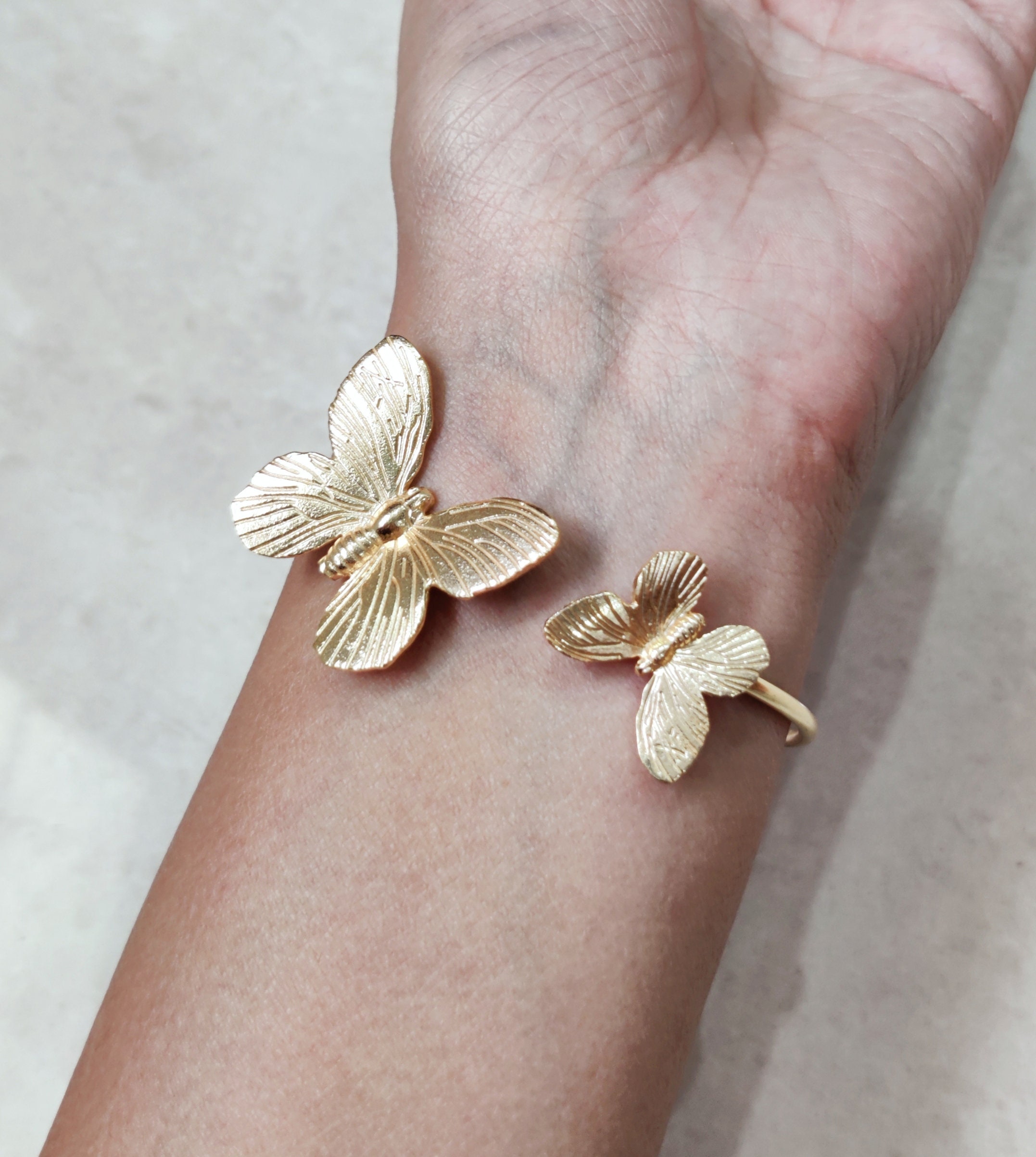 Gold Butterfly Cuff Bracelet Dainty Butterfly Bracelet Brass - Etsy