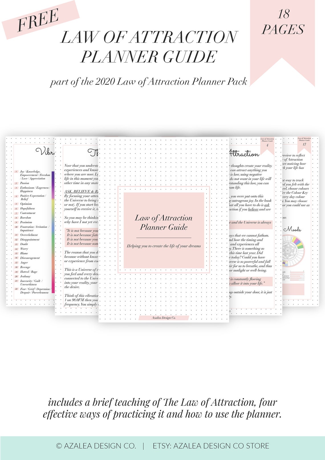 2020 Law Of Attraction Weekly Planner Printable Pack Perfect Etsy