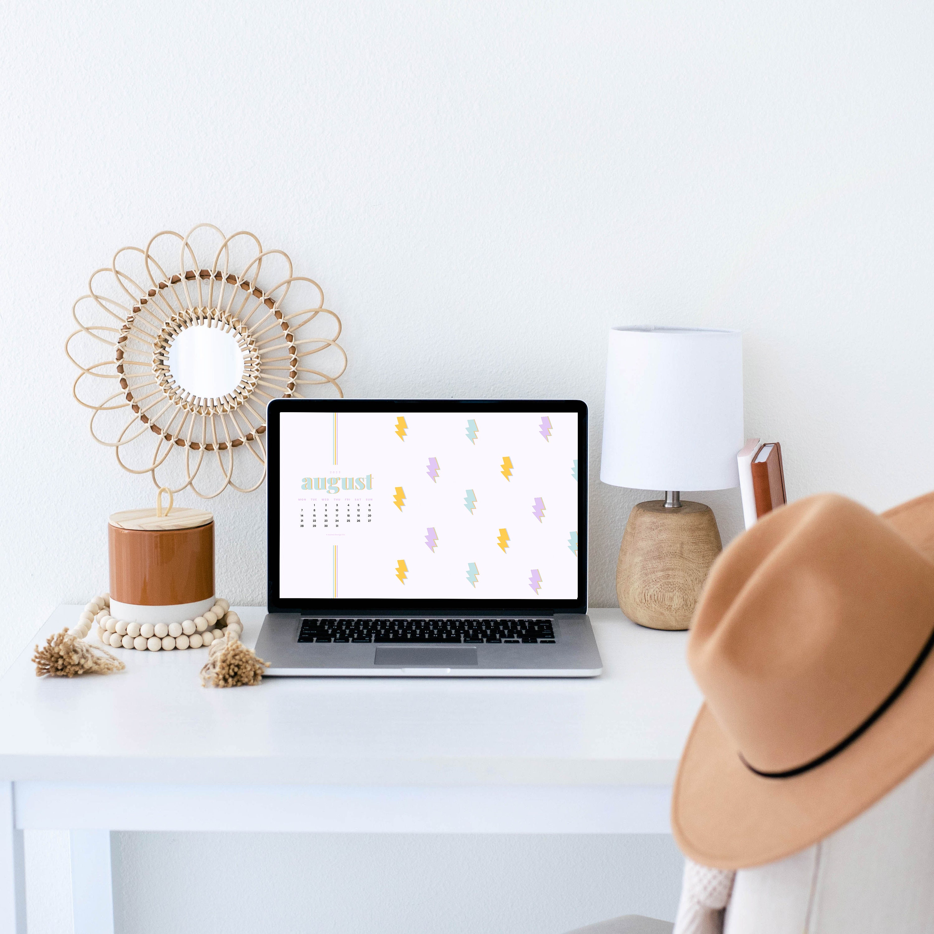 2023 Retro Patterned Desktop Calendars Desktop Wallpaper - Etsy UK