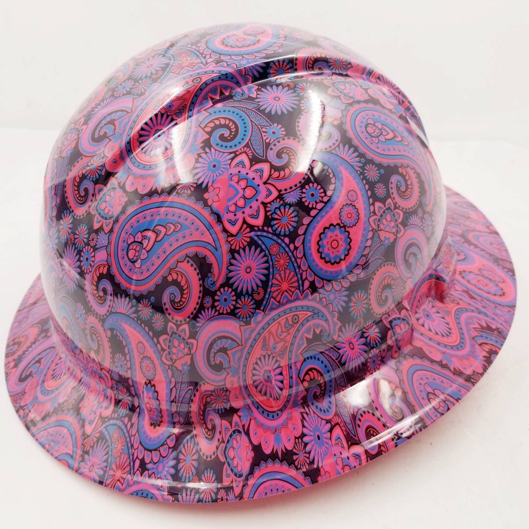 Full Brim Hydro Dipped Custom Hard Hat Dipped in Hot Pink Brad Paisley ...