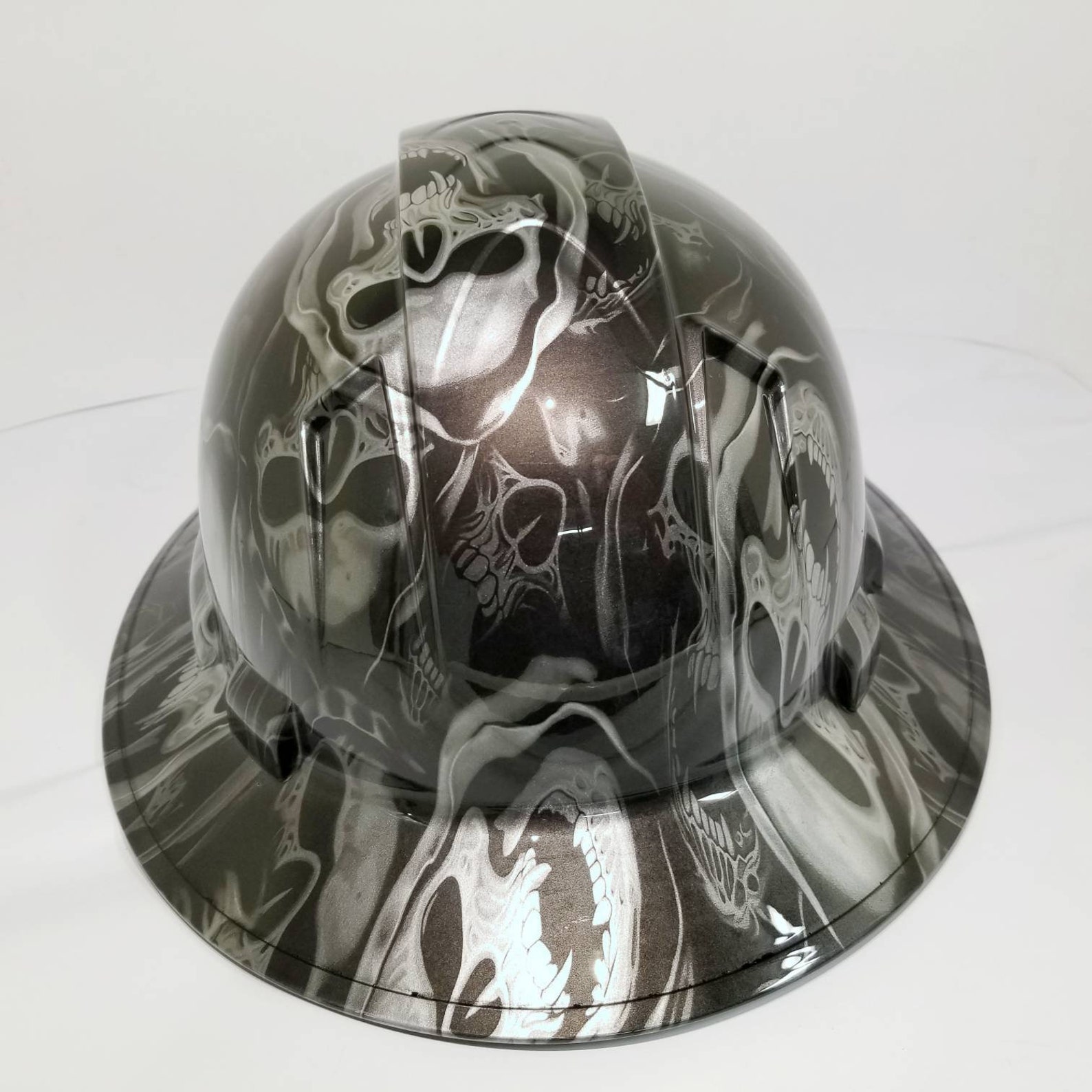 Full Brim Hydro Dipped Custom Hard Hat Dipped in Reaper Skulls - Etsy