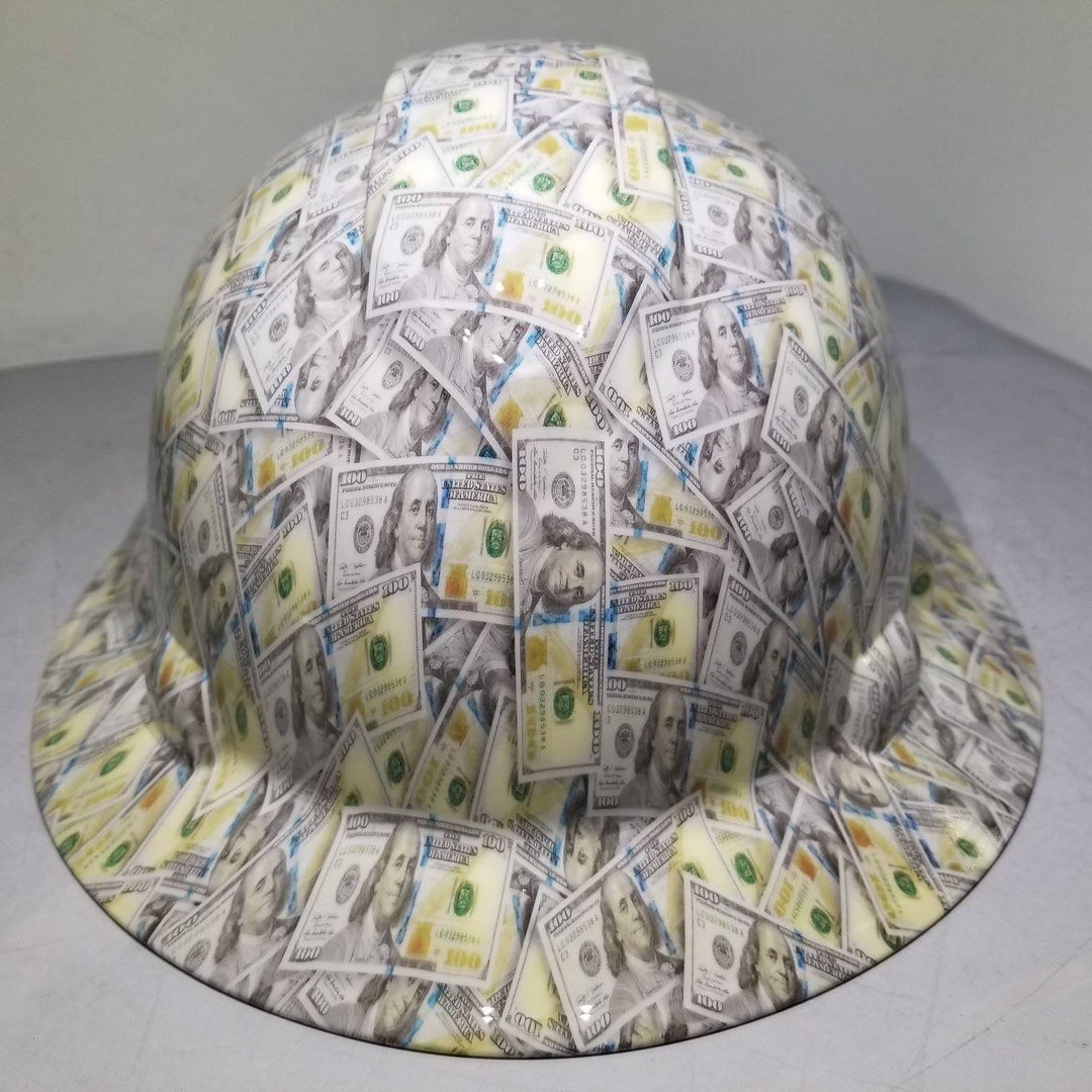 Hydro Dipped Hard Hat: Hundred Dollar Bill Design - Etsy