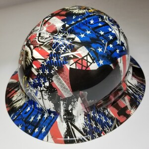 Full Brim Hard Hat Custom Hydro Dipped in AMERICAN MILITARY SALUTE Who ...