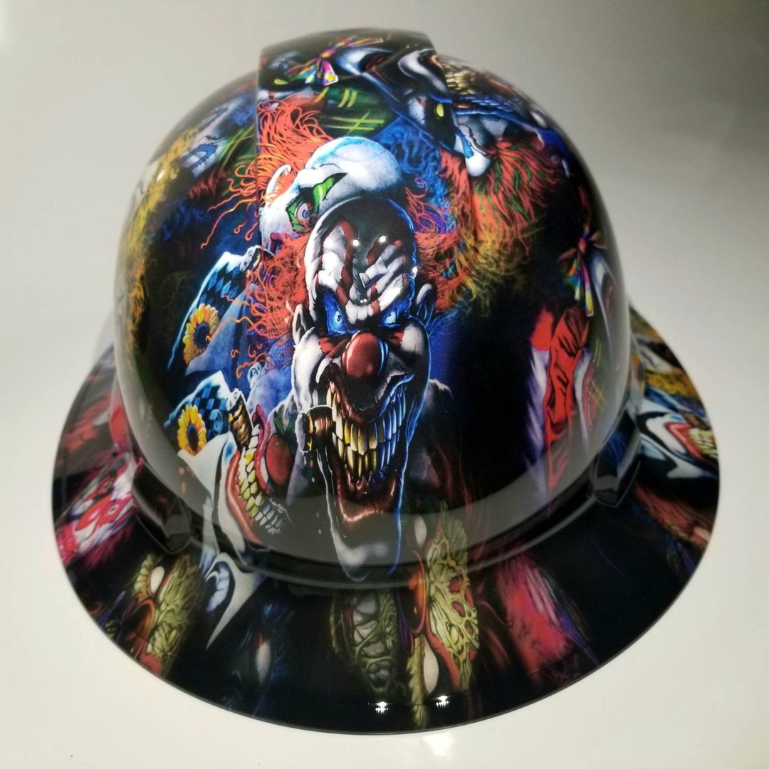 Full Brim Hydro Dipped Custom Hard Hat in BIG BAD BOSSMAN Man Killer ...