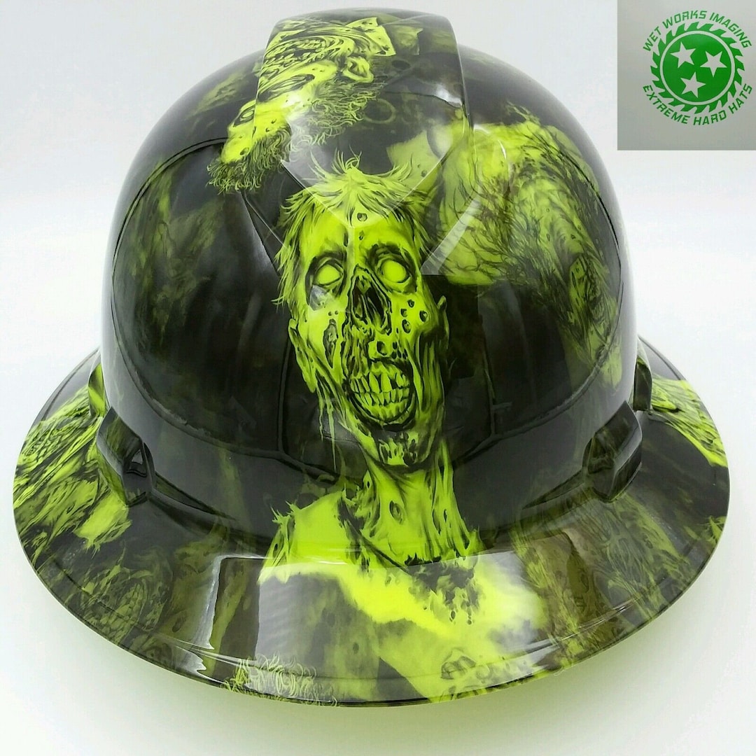 FULL BRIM Hard Hat Custom Hydro Dipped Bio Hazard Zombie - Etsy