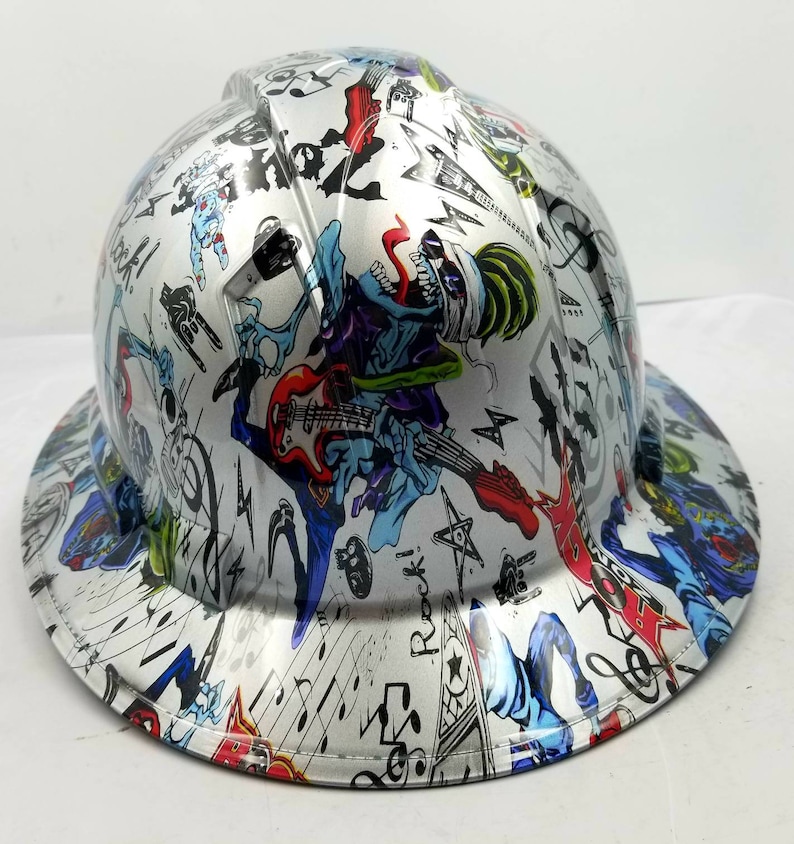 Full Brim Hydro Dipped Custom Hard Hat Dipped in Rock Zombie - Etsy