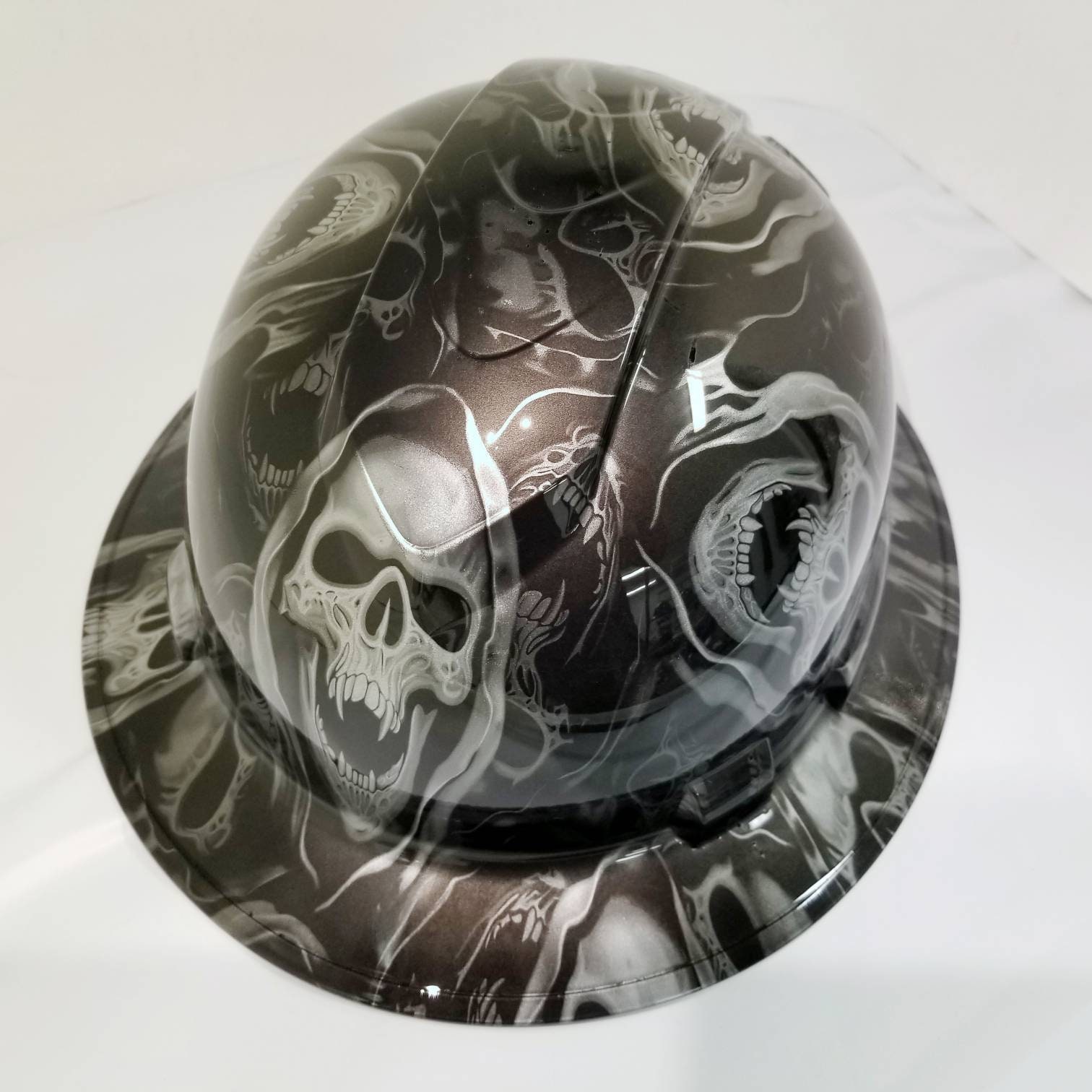 Full Brim Hydro Dipped Custom Hard Hat Dipped in Reaper Skulls - Etsy