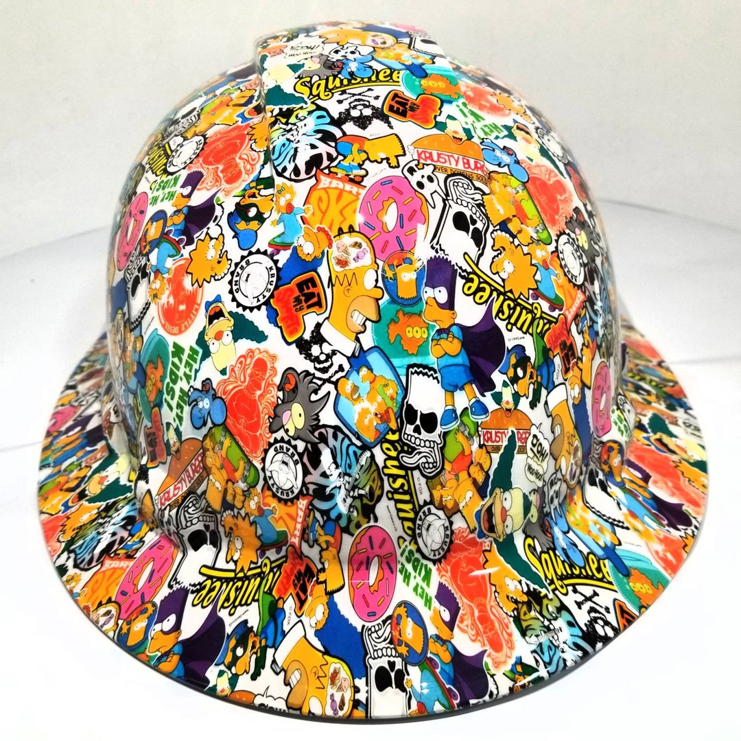 Hydro Dipped Hard Hat in Simpson's Sticker Bomb - Etsy