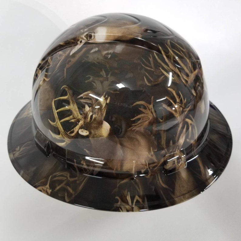 Full Brim Hydro Dipped Custom Hard Hat in Big Buck Deer Hunter - Etsy