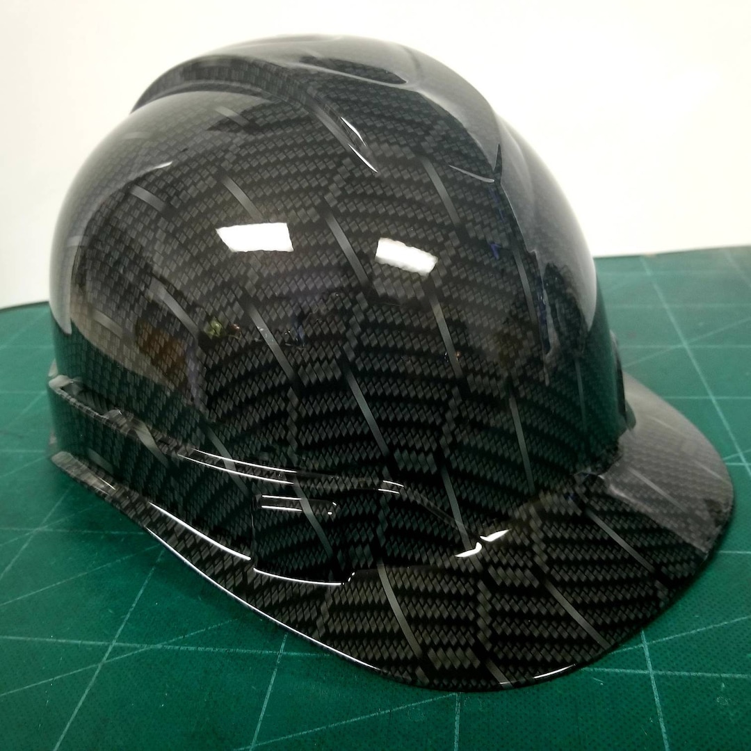 Cap Style Hydro Dipped Custom Hard Hat, Dipped in Hex Weave Carbon ...