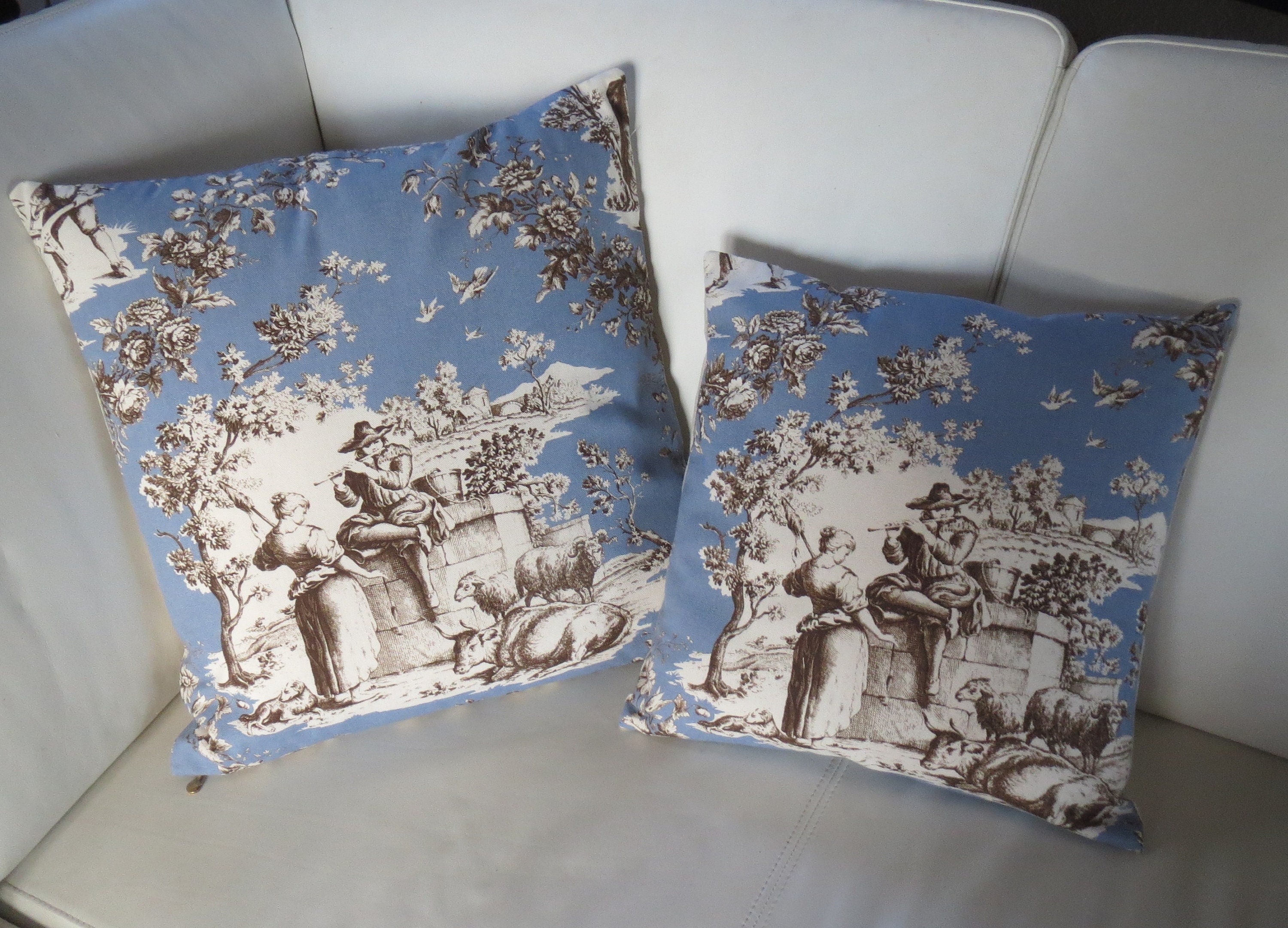 Kissenbezug Toile de iouy blau 40 x 40 cm - Etsy.de