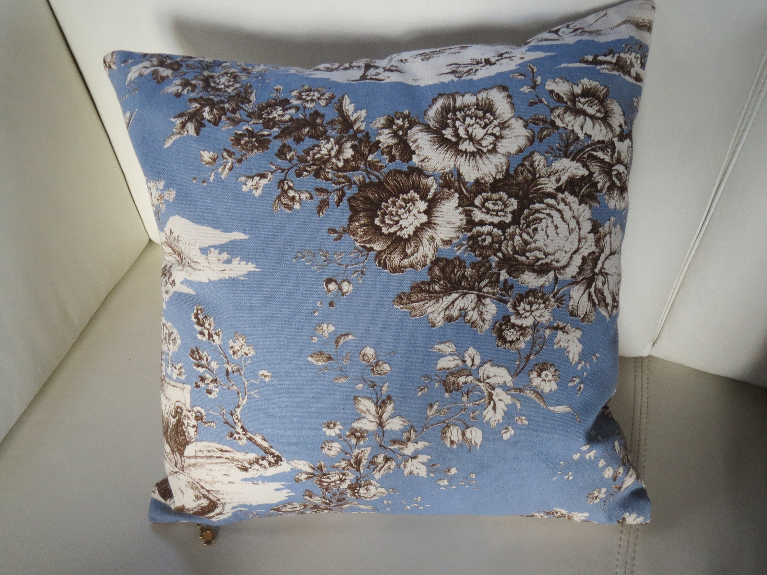 Kissenbezug -Toile de iouy- ( Blumen 40 x 40 cm ) - Etsy.de