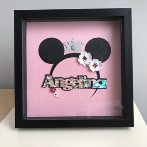 Minnie Mouse Shadow Box Frame Personalized Baby Gift Birthday, Girl ...