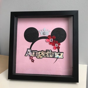 Minnie Mouse Shadow Box Frame Personalized Baby Gift Birthday - Etsy