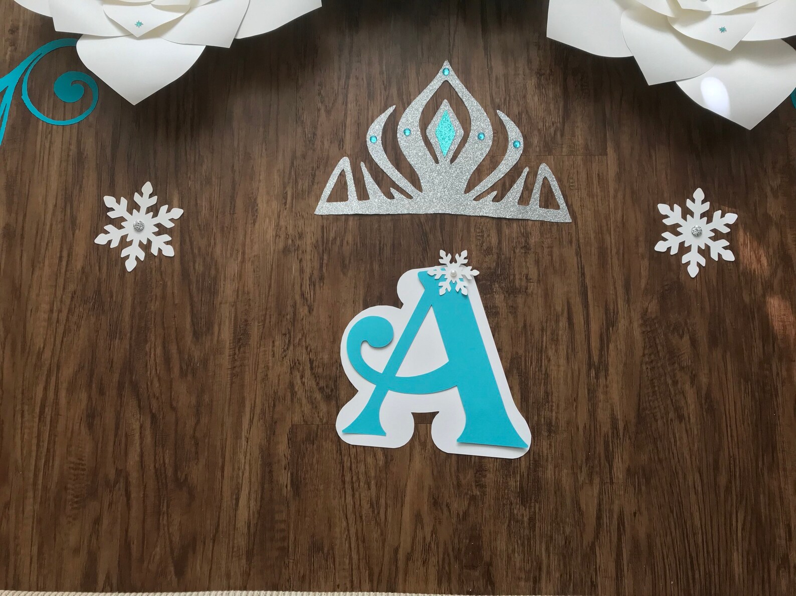 Frozen Elsa Paper Flowers Wall Decor Personalized Birthday | Etsy