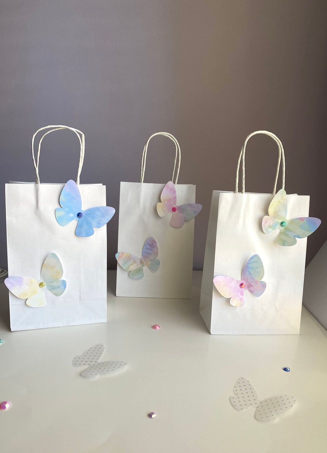 Butterfly Favor Bags, Butterfly Birthday Party Gift Bag, Goodies, Treat ...