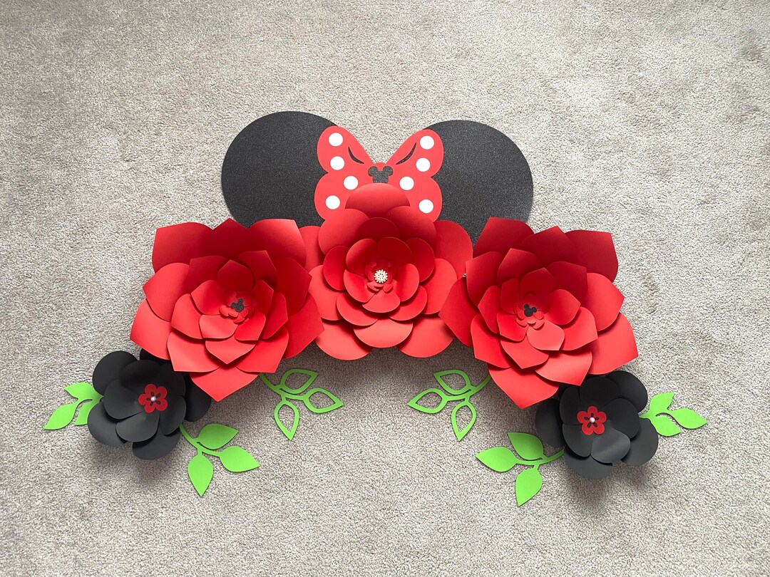 Minnie Mouse Paper Flowers, Minnie Floral Party, Birthday Party ...